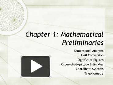 Chapter 1: Mathematical Preliminaries presentation | free to view