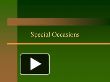 Special Occasions presentation | free to download