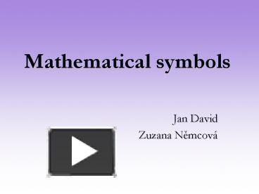 Mathematical symbols presentation | free to view