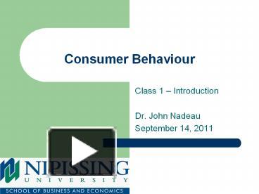PPT – Consumer Behaviour PowerPoint presentation | free to view - id ...