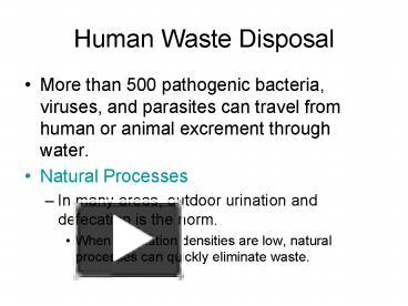Human Waste Disposal presentation | free to view