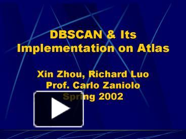 PPT – DBSCAN PowerPoint presentation | free to view - id: 1aab51-MjliY