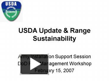 PPT – USDA Update PowerPoint presentation | free to view - id: 1aac2-YmJiZ