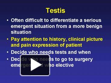 Testis presentation | free to view