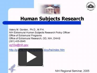 PPT – Human Subjects Research PowerPoint presentation | free to view ...