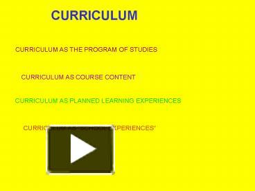 CURRICULUM presentation | free to view