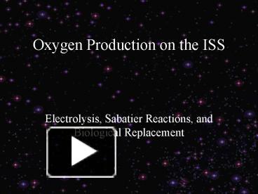 Oxygen Production on the ISS presentation | free to view