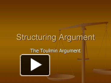 Structuring Argument presentation | free to view