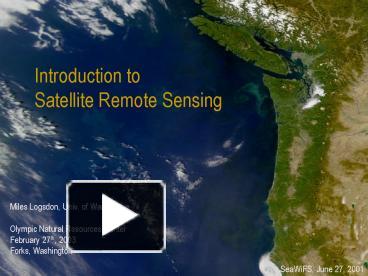 Introduction to Satellite Remote Sensing presentation | free to view