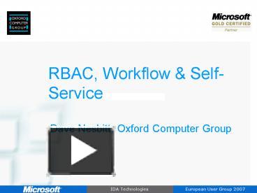 PPT – RBAC, Workflow PowerPoint presentation | free to view - id: 1ab73 ...