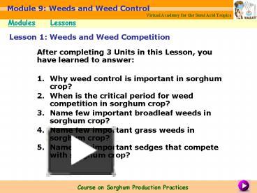 After completing 3 Units in this Lesson, you have learned to answer ...