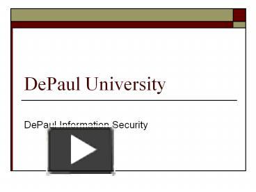 DePaul University presentation | free to view