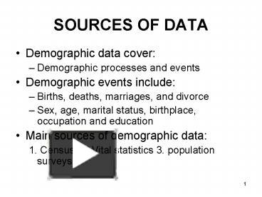 SOURCES OF DATA presentation | free to view