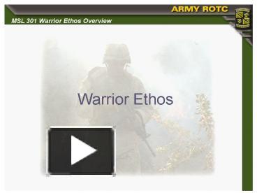 Warrior Ethos presentation | free to view
