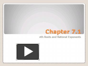 nth Roots and Rational Exponents presentation | free to view