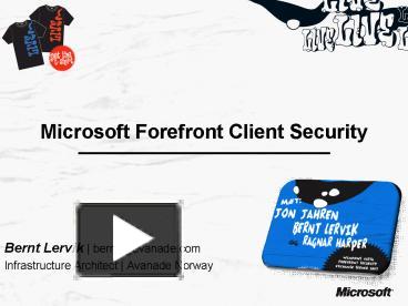 PPT – Microsoft Forefront Client Security PowerPoint presentation ...