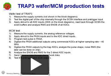 PPT – TRAP3 waferMCM production tests PowerPoint presentation | free to ...