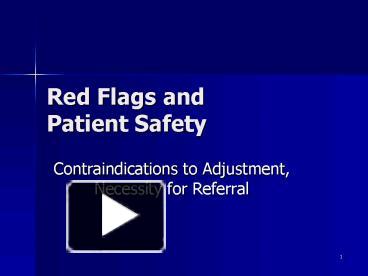 PPT – Red Flags and Patient Safety PowerPoint presentation | free to ...