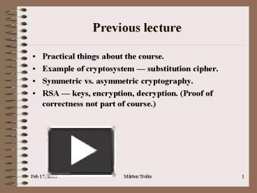 PPT – Previous lecture PowerPoint presentation | free to download - id ...