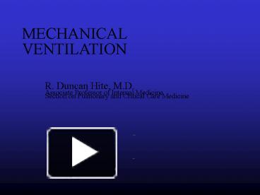 PPT – MECHANICAL VENTILATION PowerPoint presentation | free to view ...