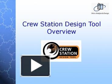 Crew Station Design Tool Overview presentation | free to view