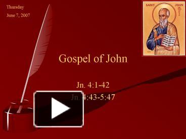 PPT – Gospel of John PowerPoint presentation | free to view - id: 1acb0 ...