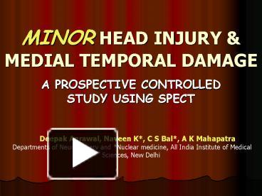 PPT – MINOR HEAD INJURY PowerPoint presentation | free to view - id ...