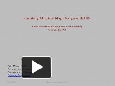 PPT – Creating Effective Map Design with GIS PowerPoint presentation ...