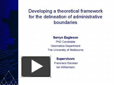 Developing a theoretical framework for the delineation of ...