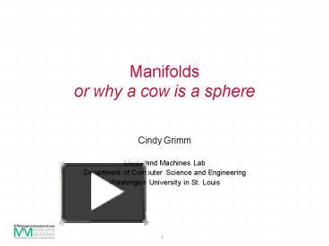 Manifolds or why a cow is a sphere presentation | free to view