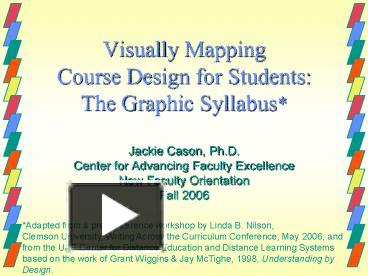 PPT – Visually Mapping Course Design for Students: The Graphic Syllabus ...