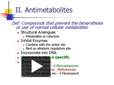 II' Antimetabolites presentation | free to view