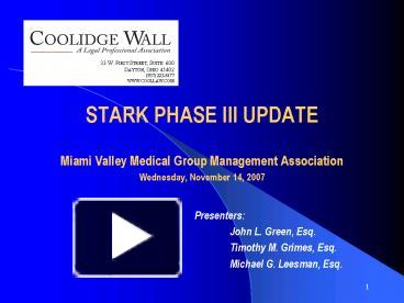 PPT – STARK PHASE III UPDATE PowerPoint presentation | free to view ...