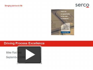 Driving Process Excellence presentation | free to view