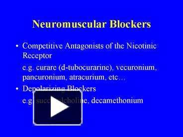 Neuromuscular Blockers presentation | free to view