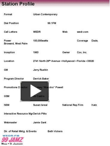PPT – Station Profile PowerPoint presentation | free to view - id: 1ae8 ...