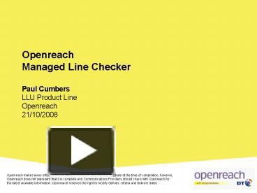 Openreach presentation | free to view