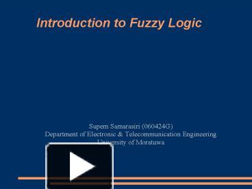 Introduction to Fuzzy Logic presentation | free to view
