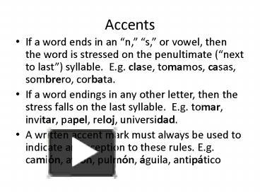 PPT – Accents PowerPoint presentation | free to view - id: 1aea43-OTVjN