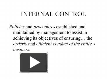 PPT – INTERNAL CONTROL PowerPoint presentation | free to view - id ...