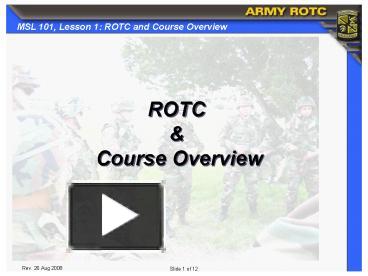PPT – ROTC PowerPoint presentation | free to view - id: 1aed3c-ZDc1Z