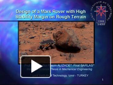 PPT – Design of a Mars Rover with High Stability Margin on Rough ...