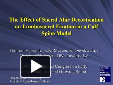 PPT – The Effect of Sacral Alar Decortication on Lumbosacral Fixation ...