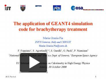 The application of GEANT4 simulation code for brachytherapy treatment ...