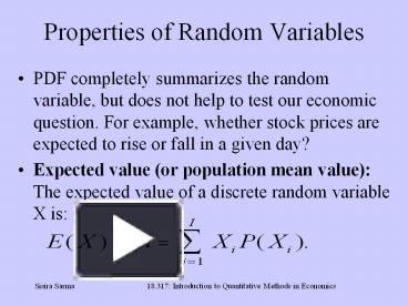 Properties of Random Variables presentation | free to view