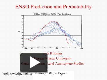 ENSO Prediction and Predictability presentation | free to download
