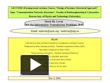 LECTURE 30 (compressed version). Course: presentation | free to download