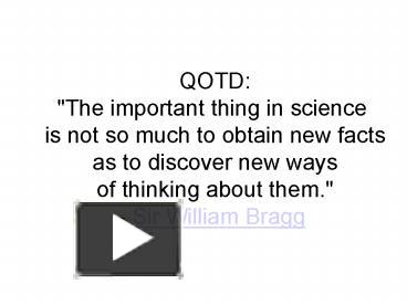 PPT – QOTD: PowerPoint presentation | free to view - id: 1b006b-YjdiZ