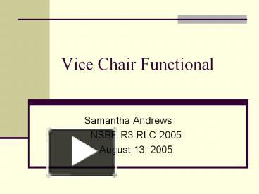 PPT – Vice Chair Functional PowerPoint presentation | free to view - id ...
