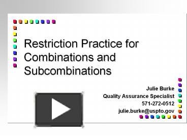 Restriction Practice for Combinations and Subcombinations presentation ...